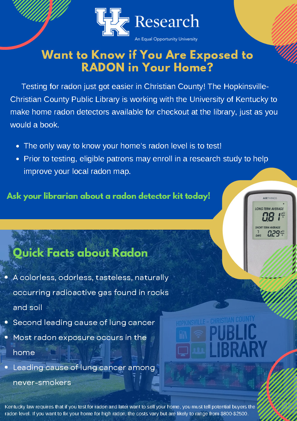 Radon Detection Kits - Hopkinsville-Christian County Public Library